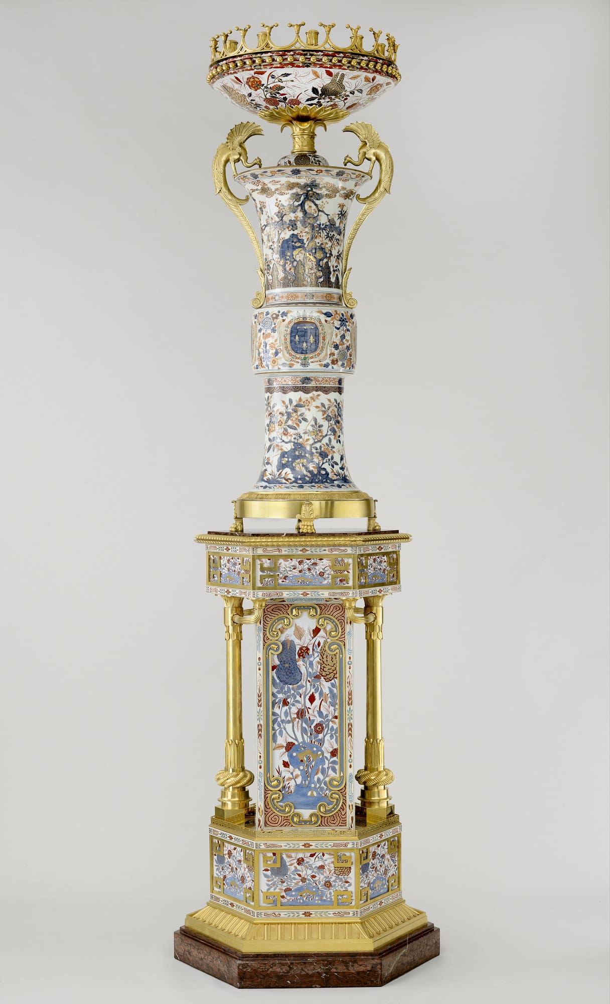 Set of vases mounted as oil lamps, with stands - History of Royal Women
